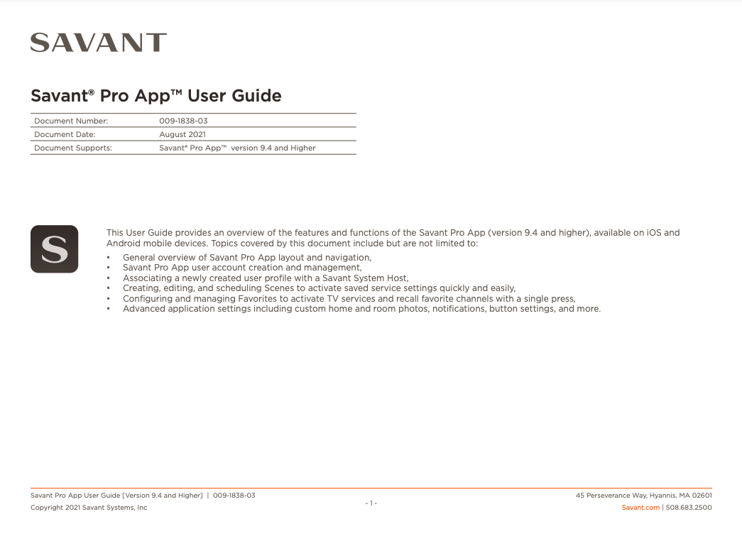 Savant Mobile Apps